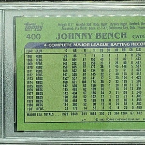 1982-83 Topps Johnny Bench Graded Cards 3 to Choose From - Etsy