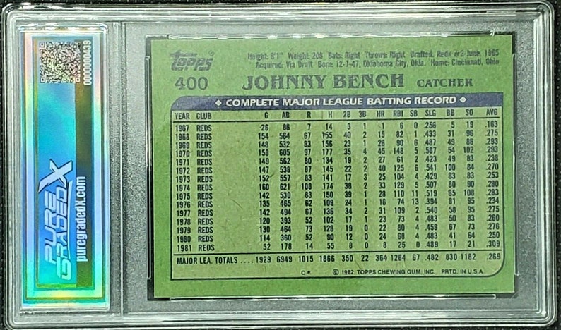 1982-83 Topps Johnny Bench Graded Cards 3 to Choose From - Etsy