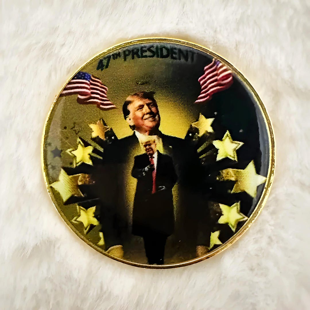 Donald Trump 47th President Commemorative Coin Gold Tone. Encapsulated ...
