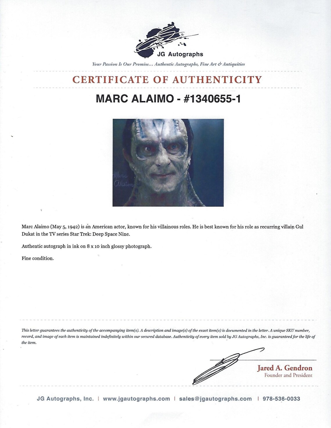 Star Trek Marc Alaimo Actor Deep Space Nine - Etsy