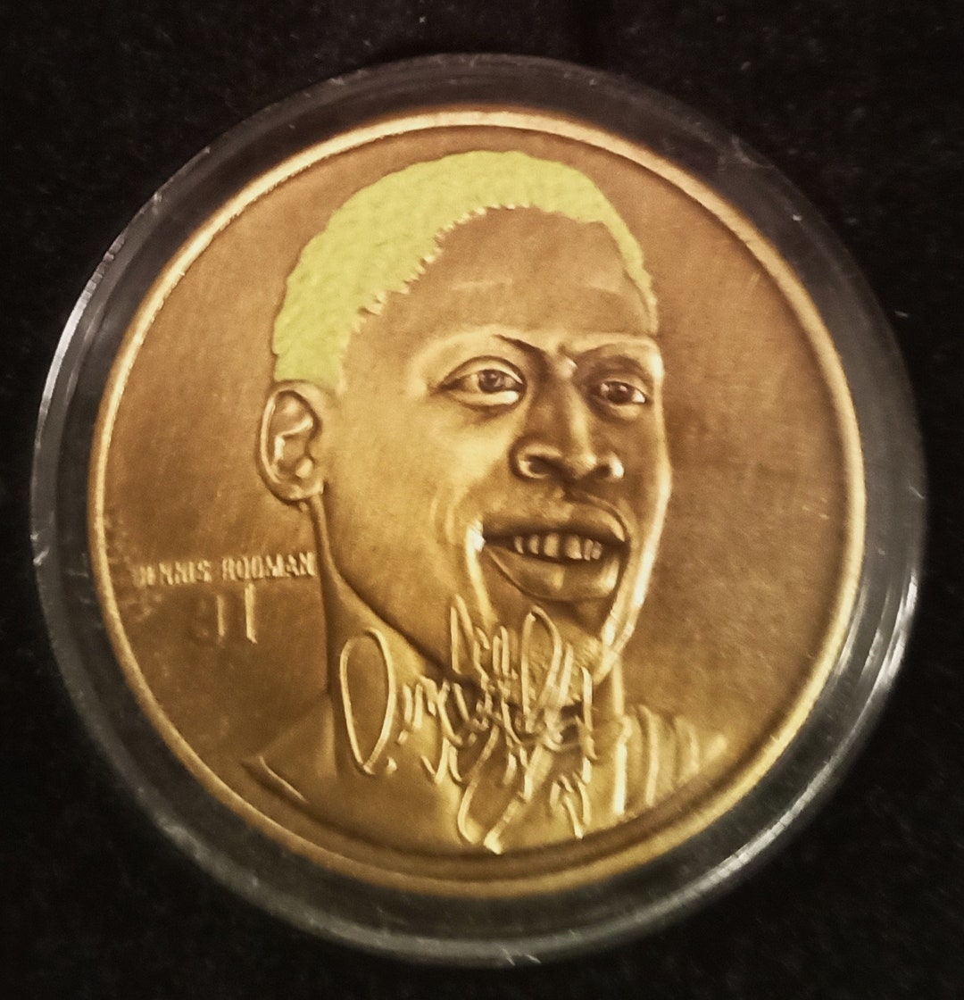 Dennis Rodman Commerative Bronze Medallion #03383 W/COA From the ...