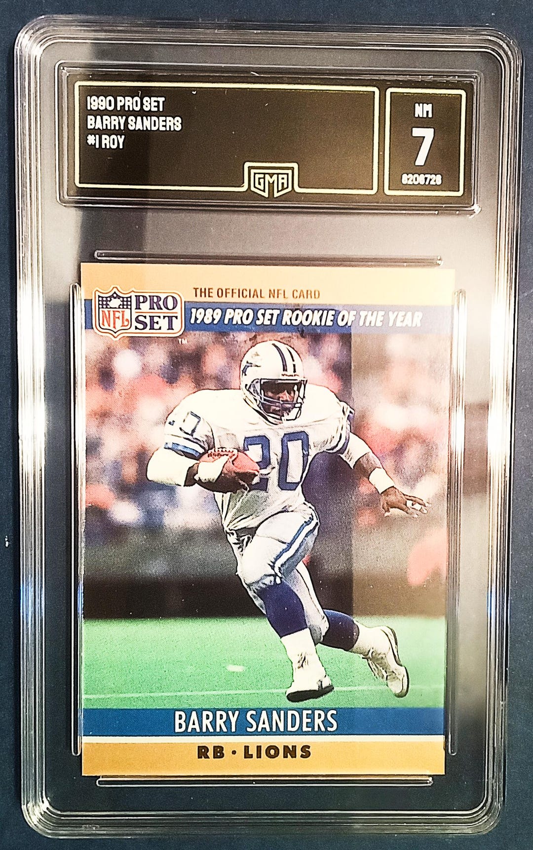 1990 Pro Set #1 Barry Sanders Rookie of the Year GMA Graded 7 NM - Etsy