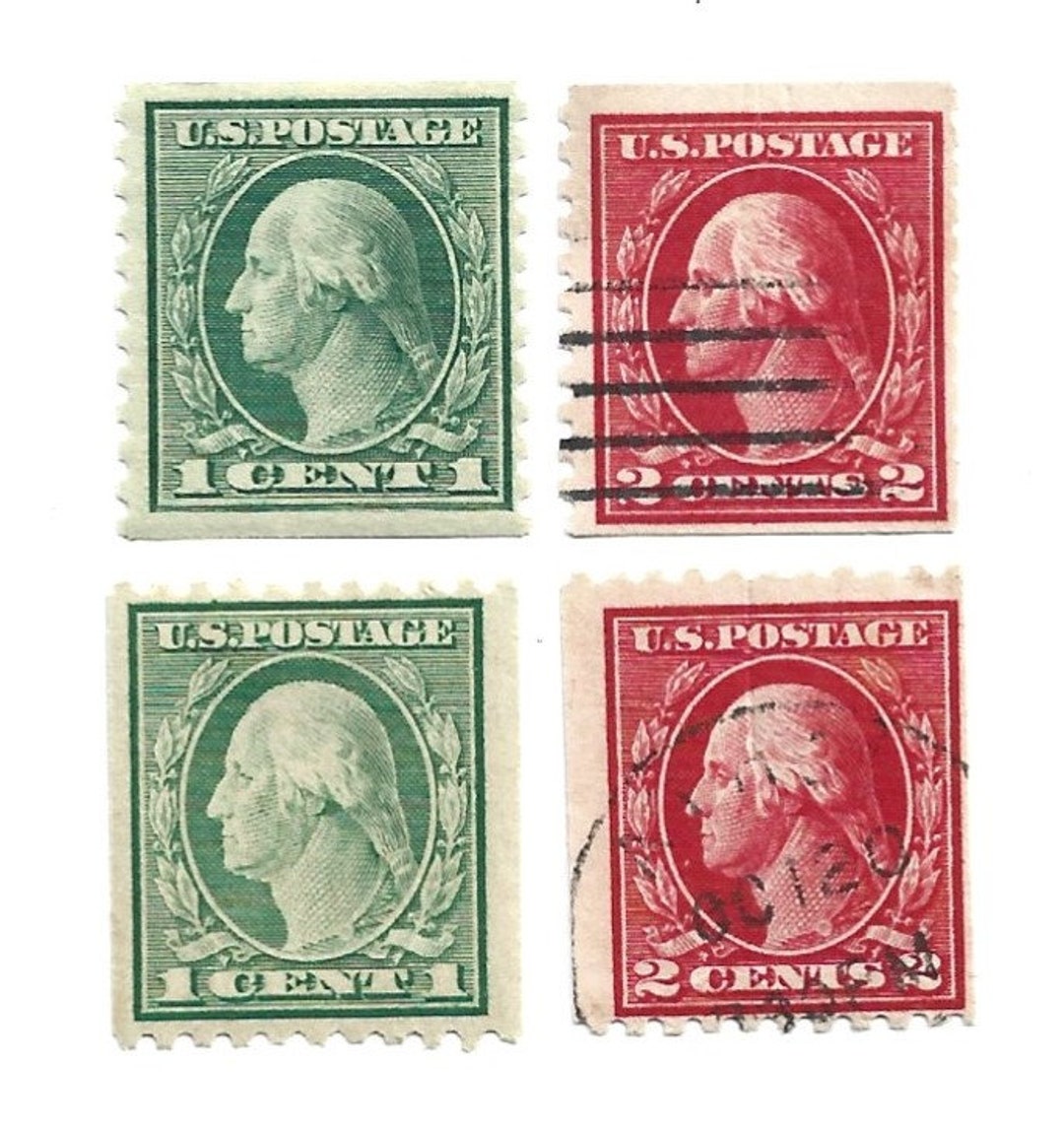 1914-15 US Postage #441-44 1c-2c Coil Stamps Perf. 10 1c Stamps MOGH 2c ...