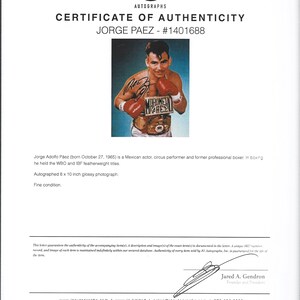 Boxing Jorge Páez - WBO & IBF Champion Boxer - Autographed 8x10 Photo W ...