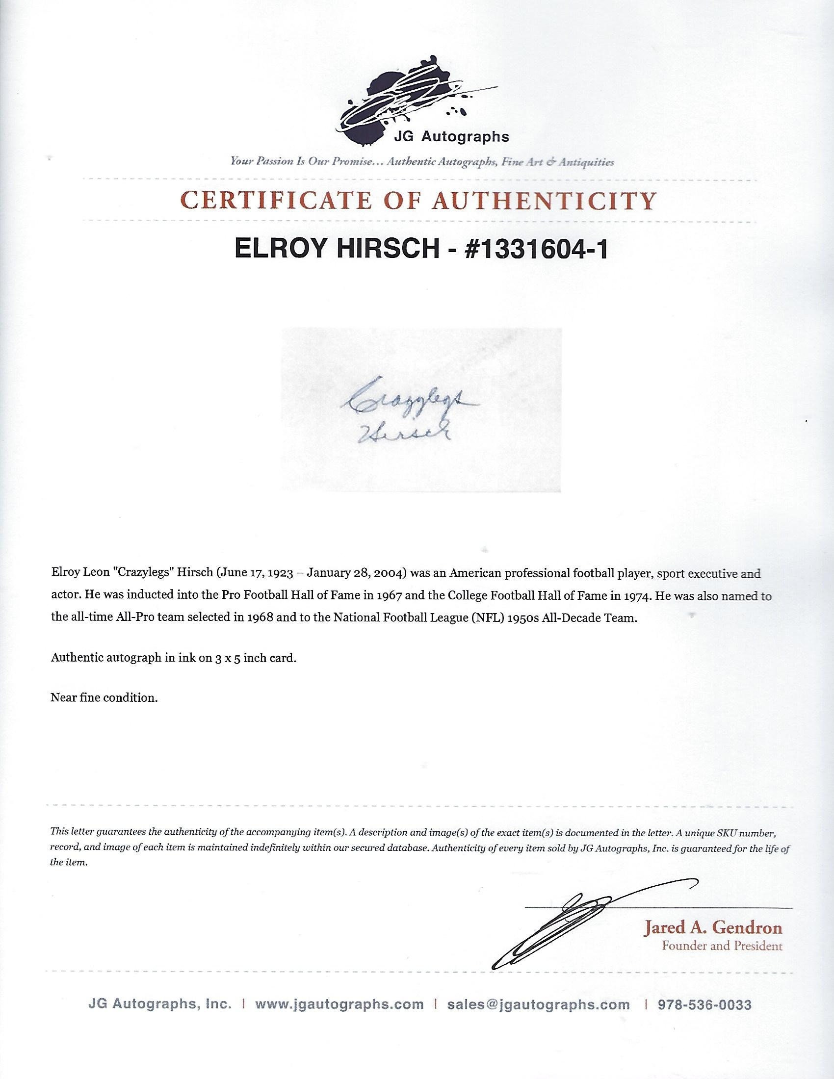 NFL Elroy Crazylegs Hirsch College and Pro | Etsy