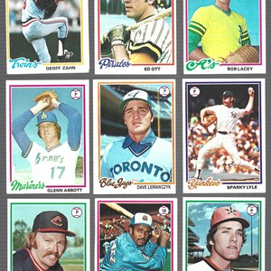 1978 Topps Baseball 1-110 You Pick the Cards Good or Better. - Etsy