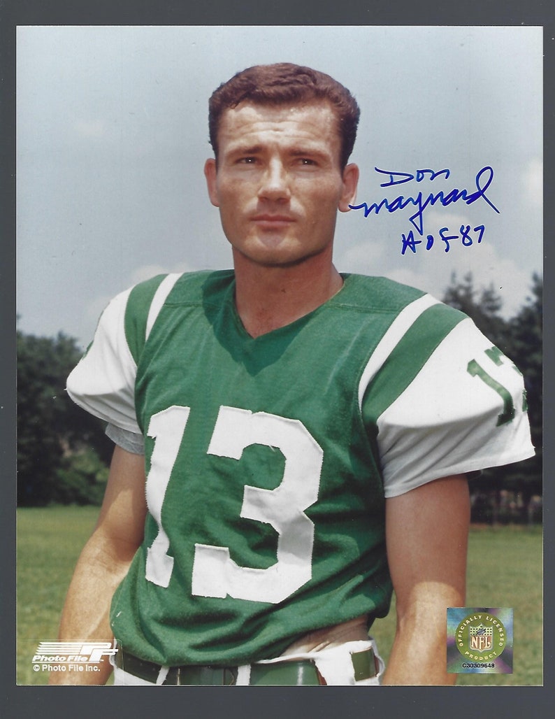 NFL Don Maynard NFL Football Super Bowl Champion Autographed 8x10 Photo ...