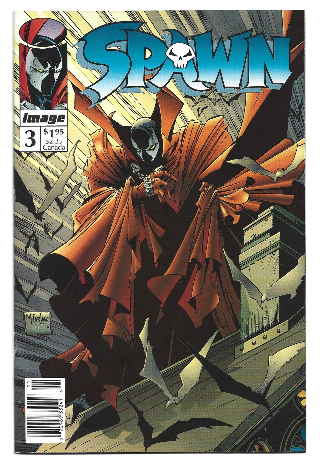 Spawn #3 1992 Newstand Comic Book Todd Mcfarlane 1st Cyan Fitzgerald High Graded VF+NM - Etsy