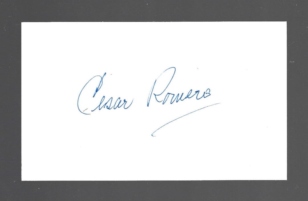 Actor Cesar Romero Actor: Joker batman TV Series Autographed 3x5 Card W ...