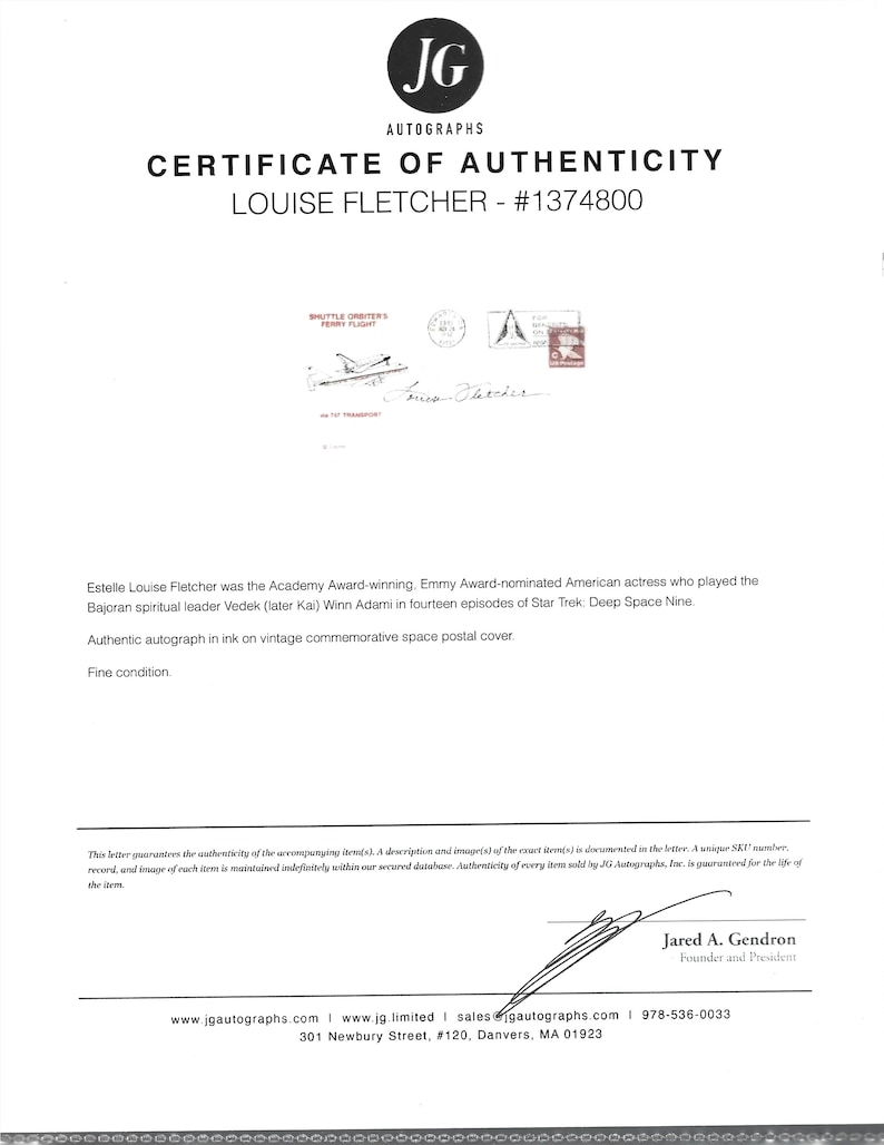 Star Trek DS9 Actress Louise Fletcher Vedek Winn Adami - Etsy