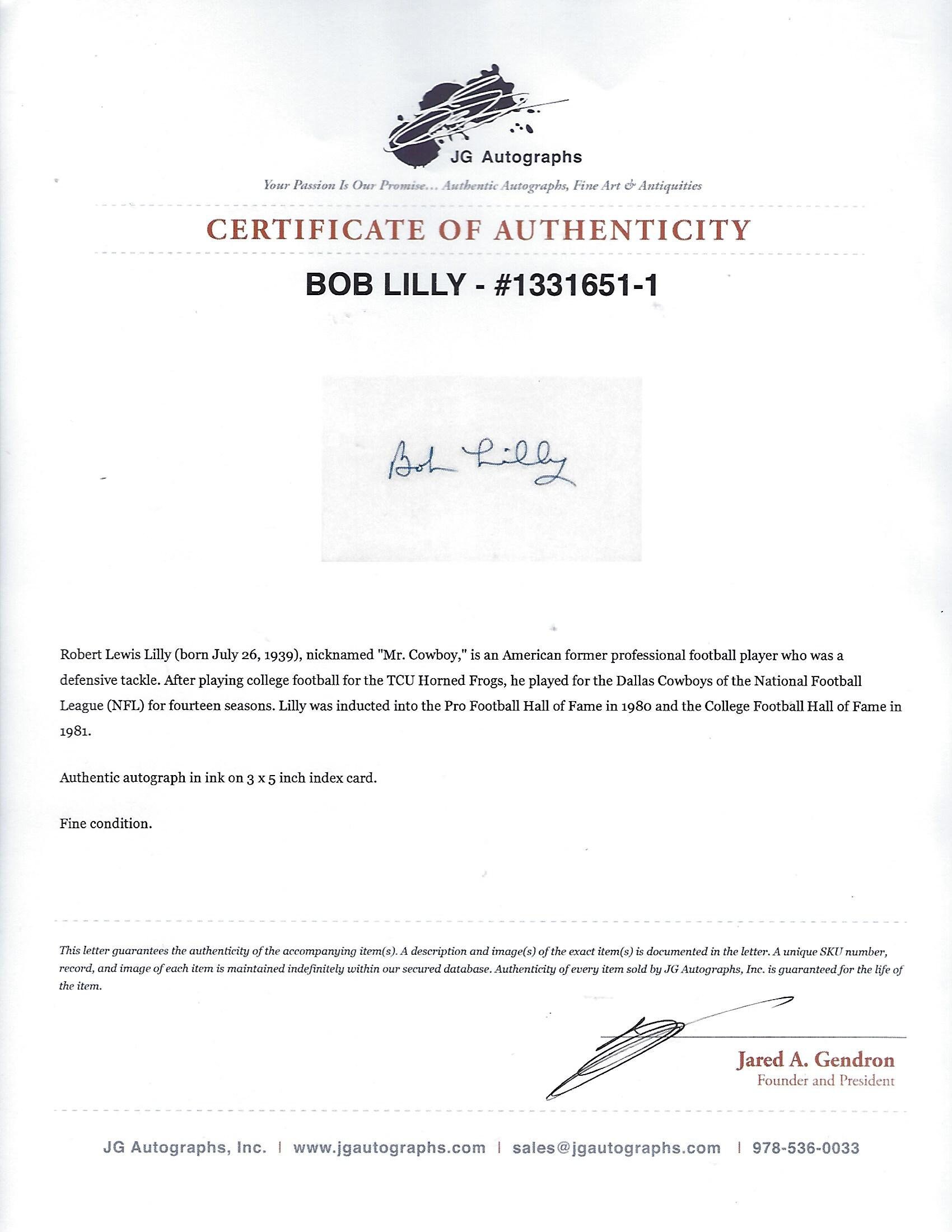NFL Bob Lilly 4 Autographs to Choose from HOF Dallas - Etsy.de