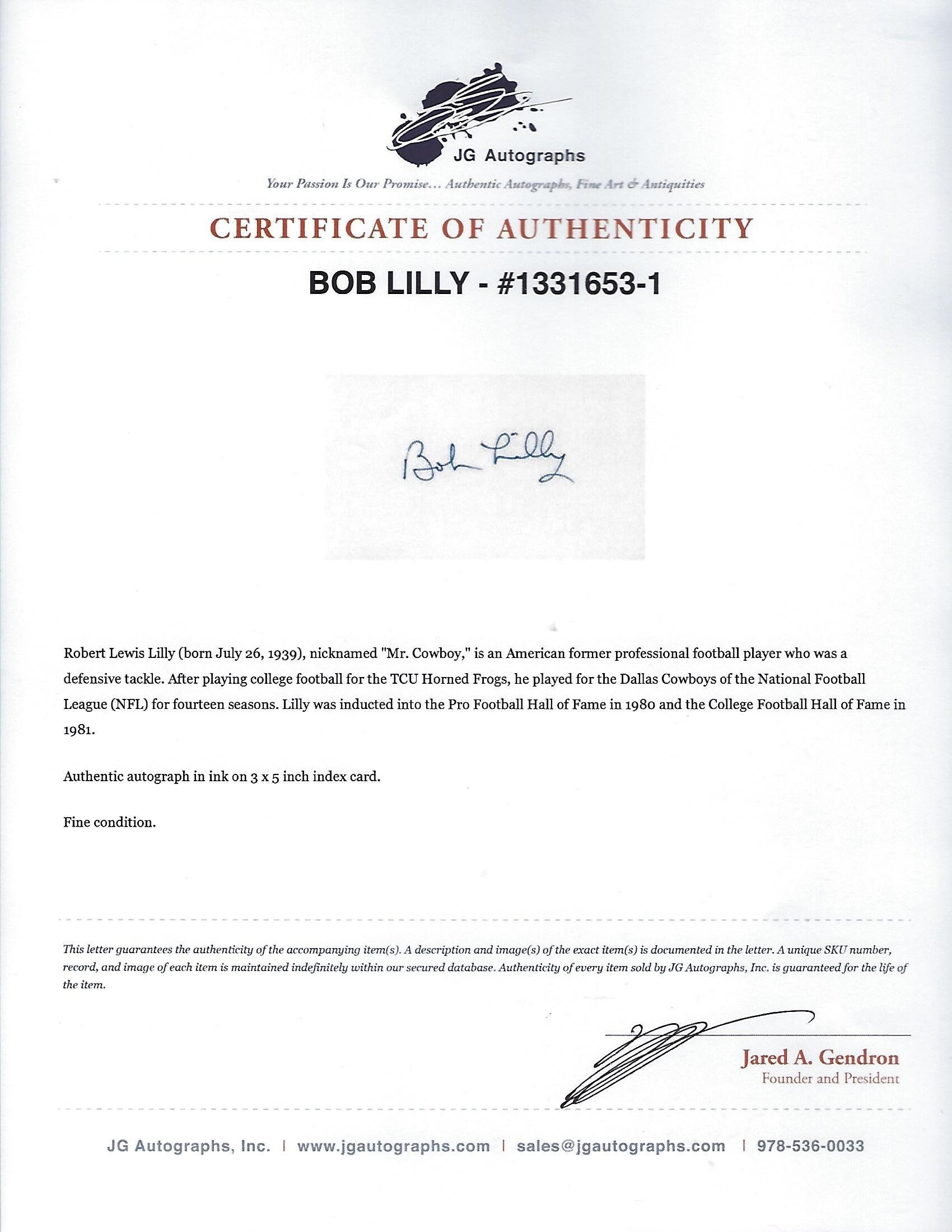 NFL Bob Lilly 4 Autographs to Choose from HOF Dallas - Etsy.de