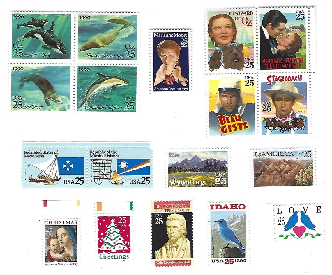 1990 Commemorative U.S. Postage Stamps Mint NH Lot of 18 Stamps - Etsy