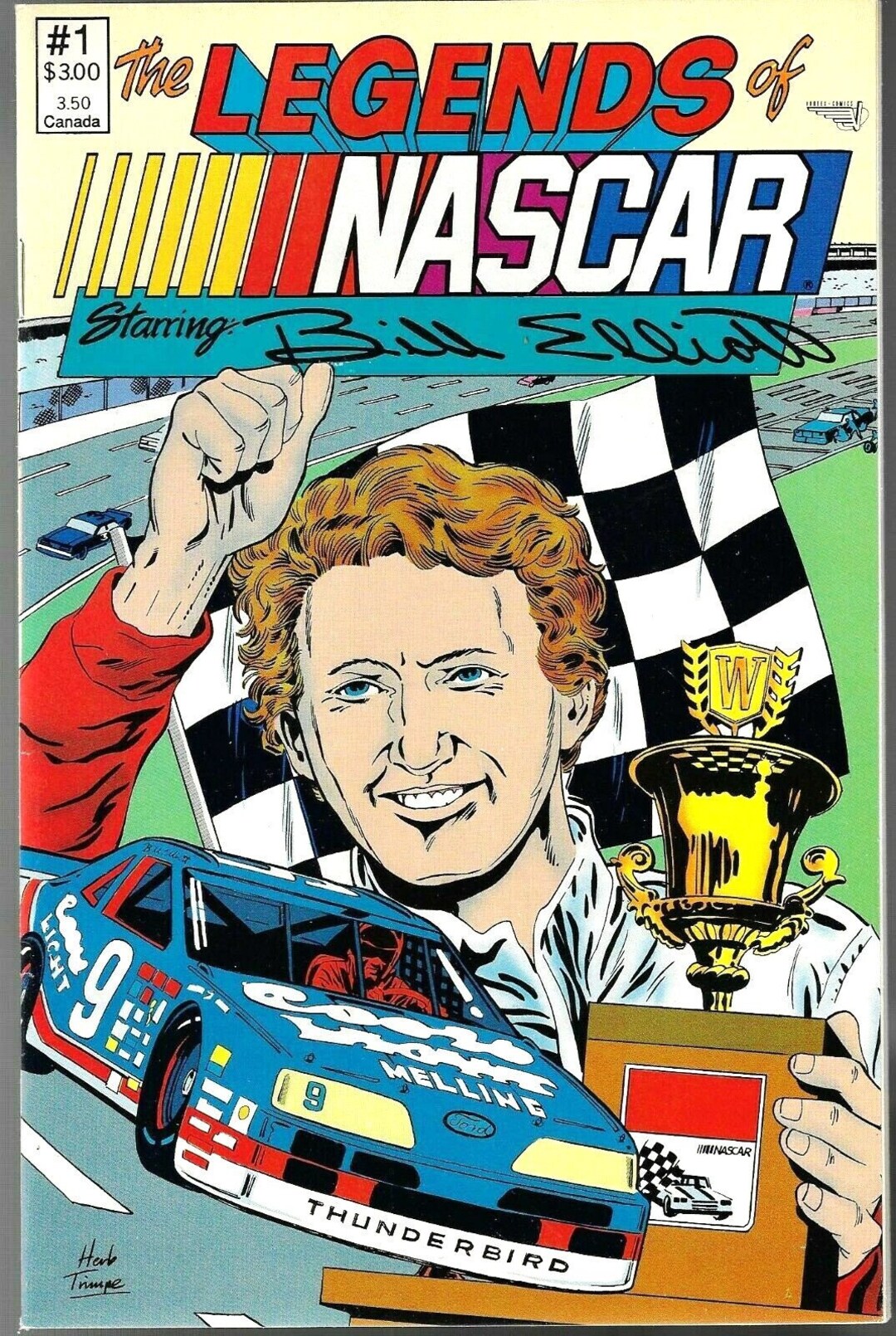 The Legends of Nascar 1 Bill Elliott 1990 Vortex Comics With Intact Cards Inside NM - Etsy