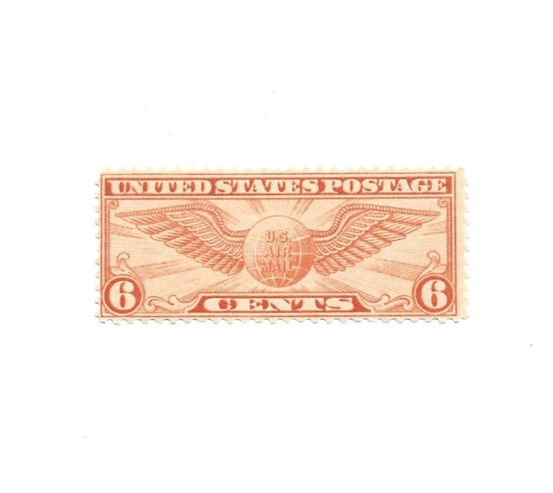 1934 U.S. Airmail Stamp #C19 6c Orange Rotary Press Winged Globe 1 MOGNH or 1 MOGLH - Etsy