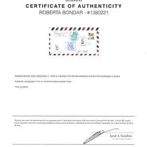 Nasa Roberta Bondar - Canada's First Female Astronaut - Autographed ...