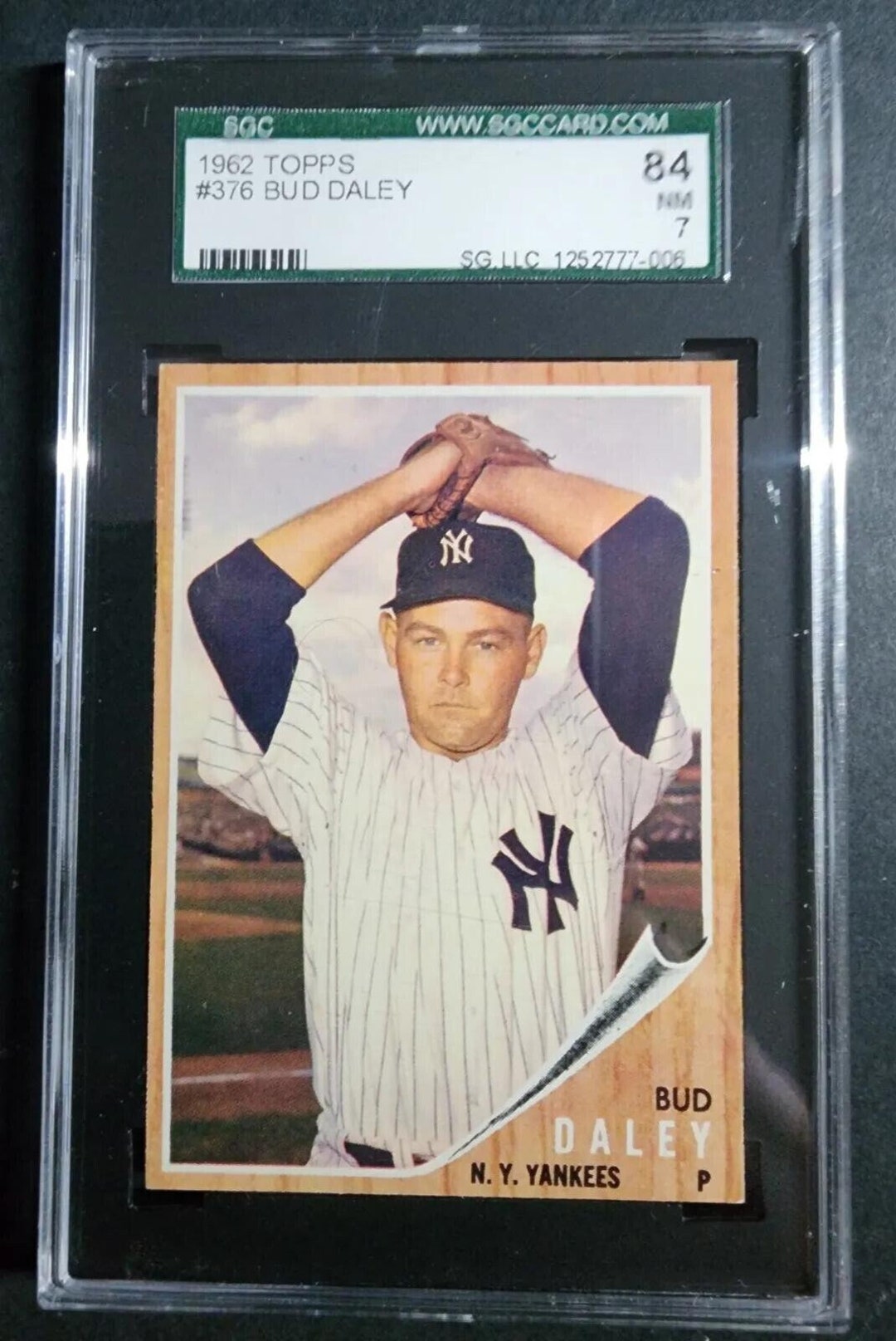 1962 Topps #376 Bud Daley New York Yankees SGC Graded 7 NM - Etsy