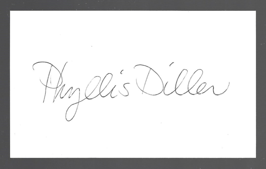 Actress Phyllis Diller - Classic Comedic Actress - Autographed 3x5 Card ...