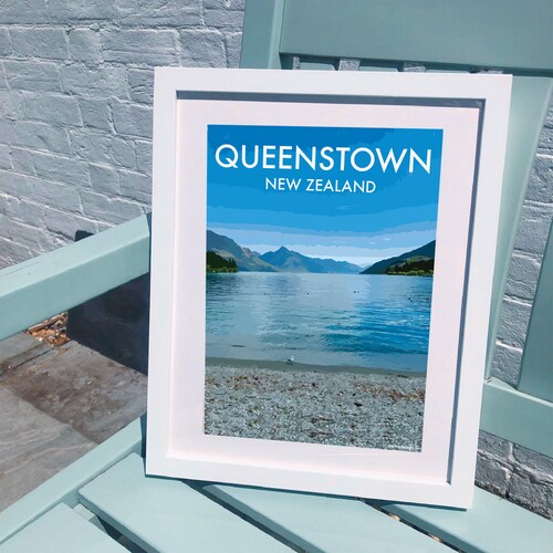 Queenstown Travel Poster New Zealand Poster New Zealand Wall - Etsy