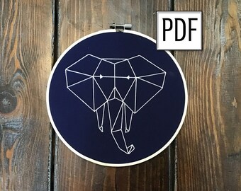 Little Elephant // Hand Embroidery PDF Pattern Instand - Etsy Israel