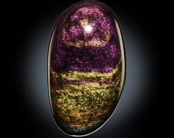 Velvet Obsidian Palmstone / Manto Huichol. Polished. - Etsy