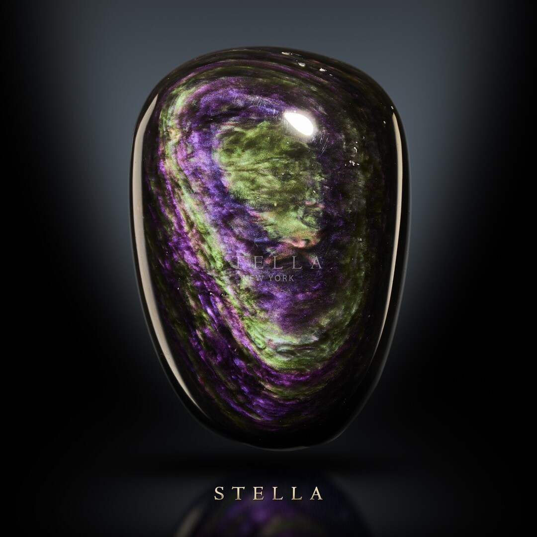 Velvet Obsidian Palmstone / Large Tumbled Stone / Manto Huichol ...
