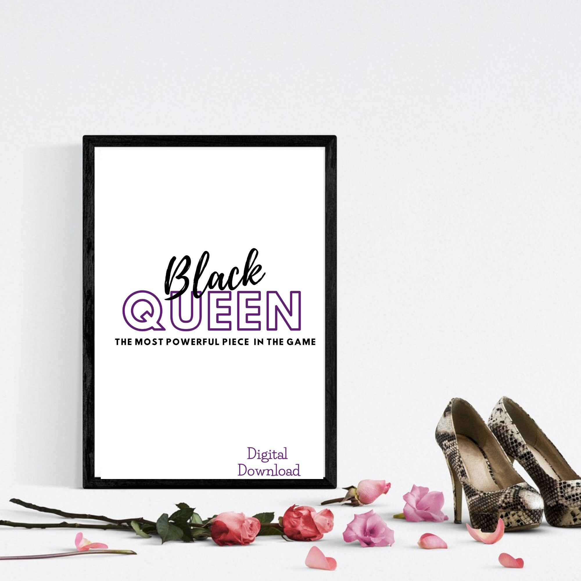 Black Queen black art melanin queen art print | Etsy