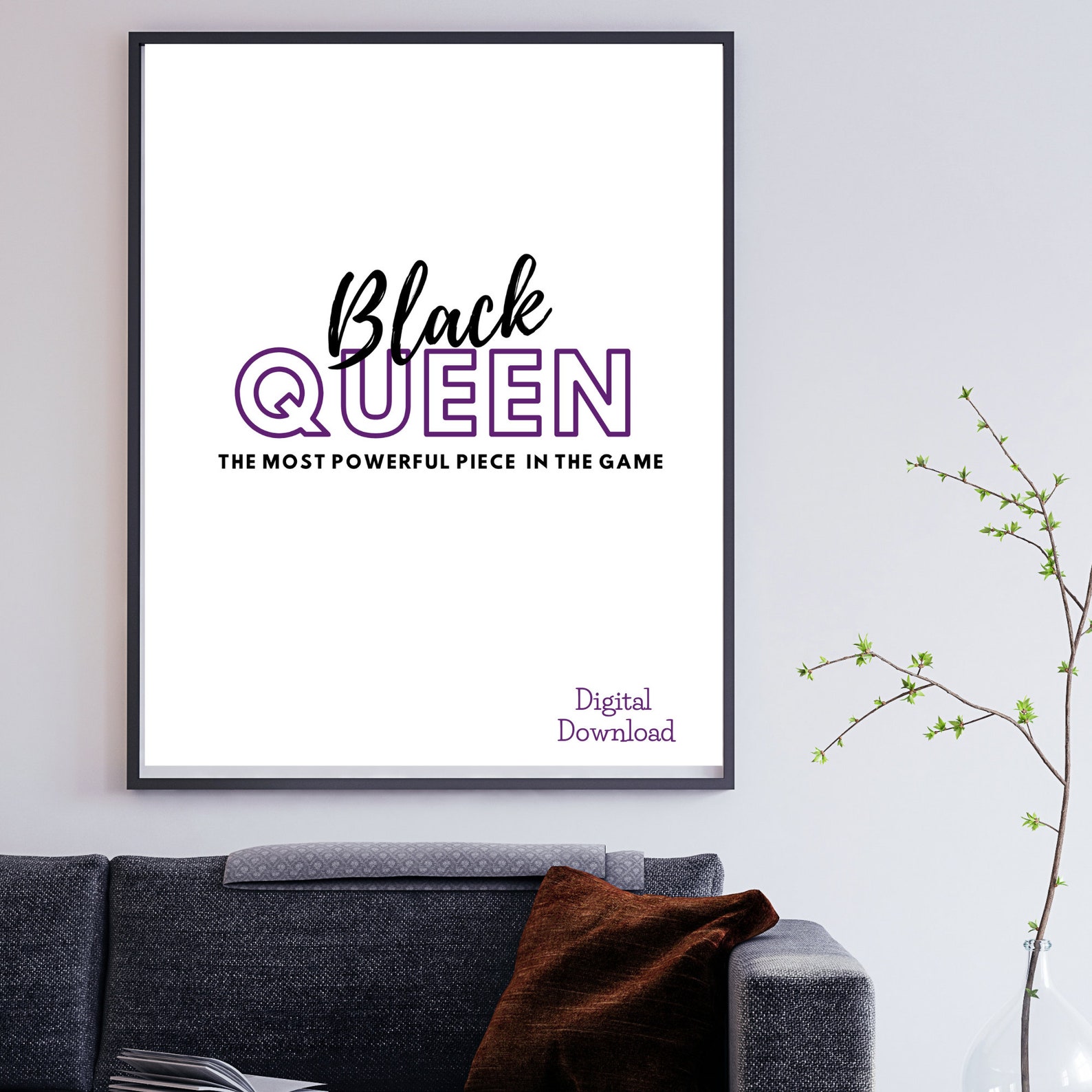Black Queen black art melanin queen art print | Etsy