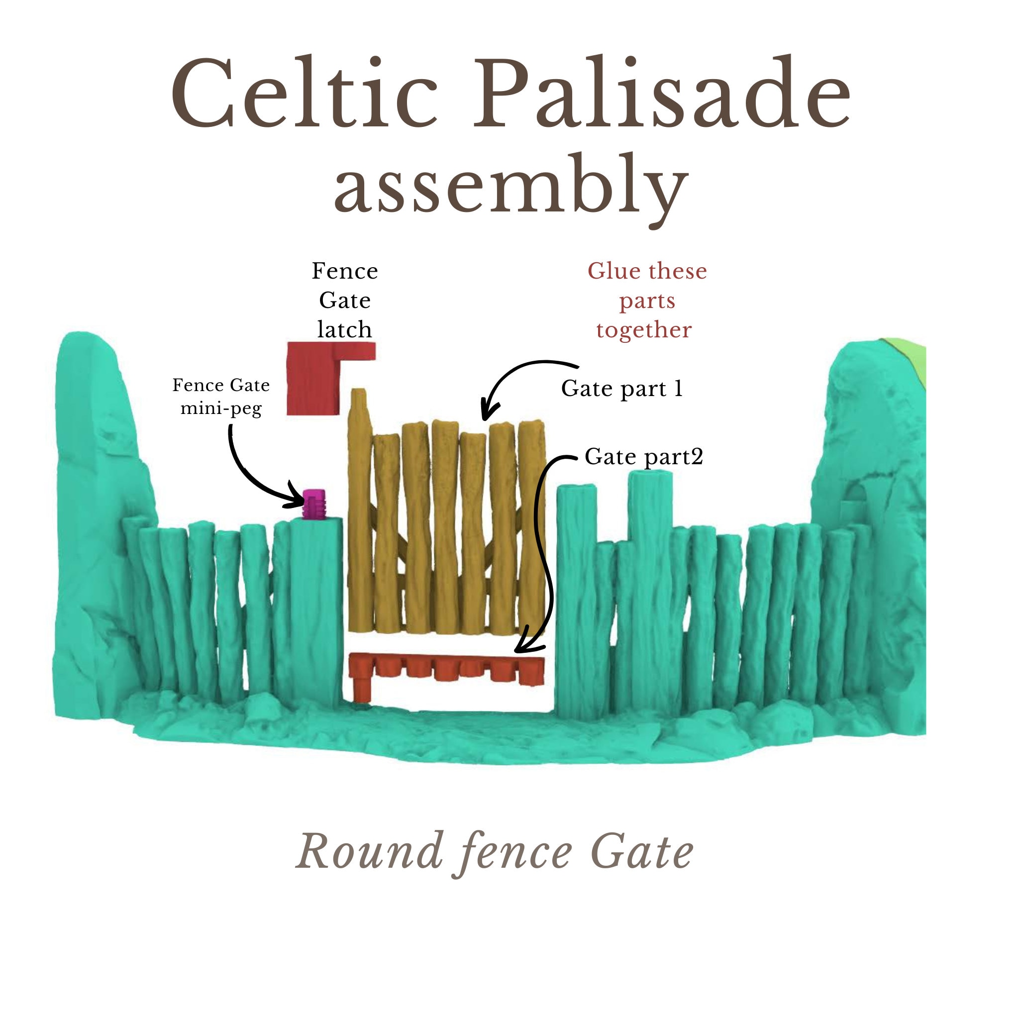 Celtic Palisade With Gate Stockade Medieval Fence - Etsy UK