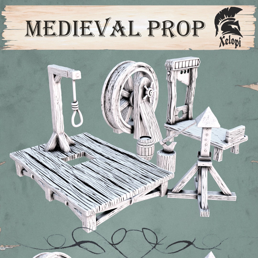 Medieval Miniature Execution Props for Dungeon or Medieval Square, STL Files for Dnd Terrain Dnd ...