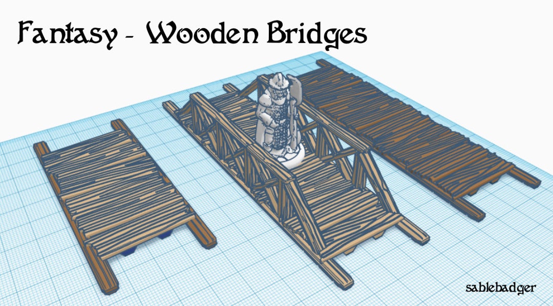 Fantasy Wooden Bridges for Dnd or Wargaming, Set of 3 Different ...