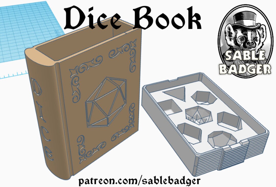 Dice Display Book, Dice Storage, 3d Printed Book for Displaying Your ...