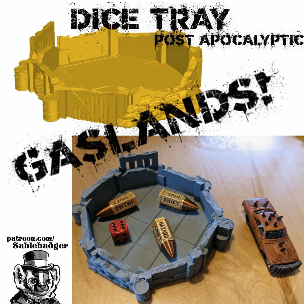 Post Apocalyptic Octagon Dice Tray Suitable for Gaslands - Etsy