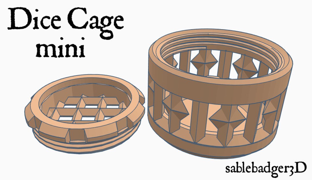Dice Cage for Naughty Dicel, 3d Printed Mini Cage, RPG Games - Etsy