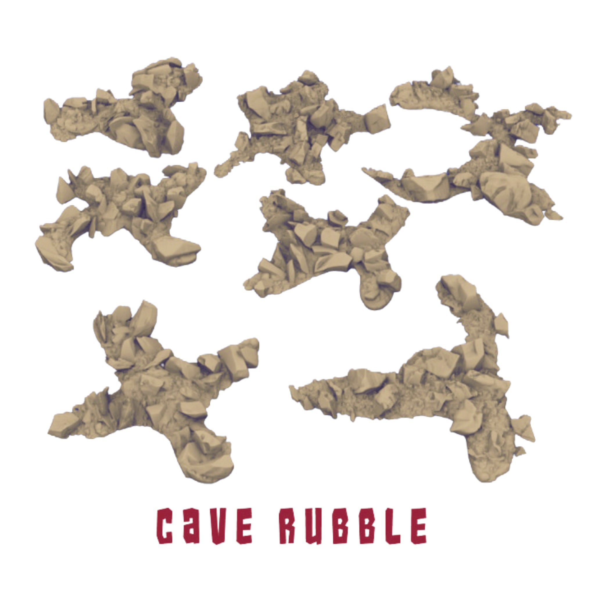 7 heaps of cave rubble for dungeons or Pathfinder for war-games terrain ...