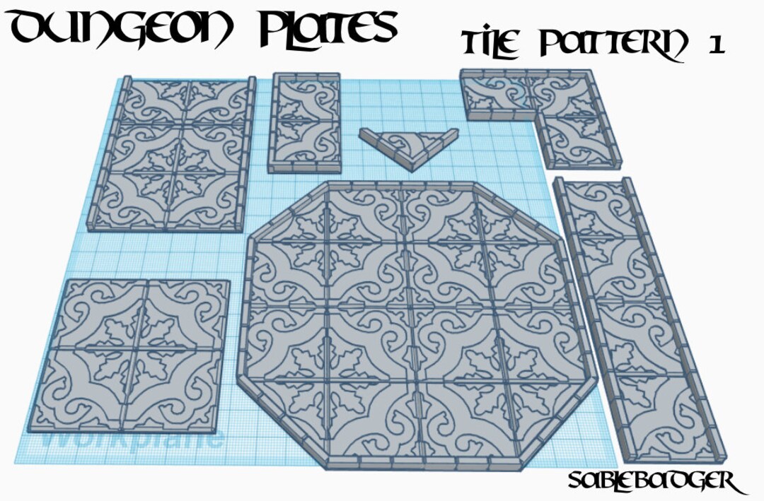 Dungeon Plates Patterned Tiles for Rpg | Dungeon Crawl Pieces | Board ...