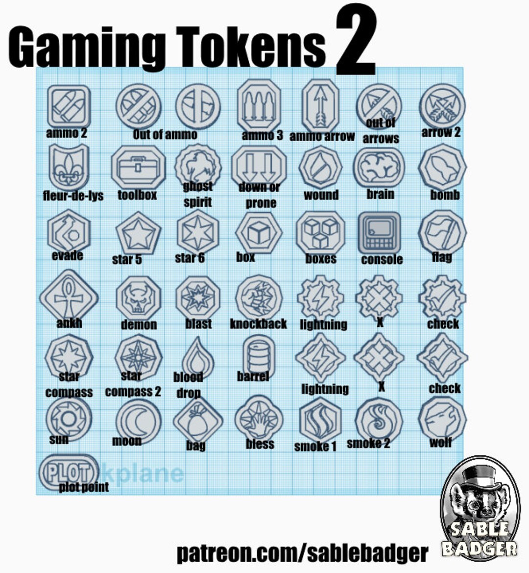 Board Game Token Set, Token Set 2, Use for Any Board Game or Wargame ...