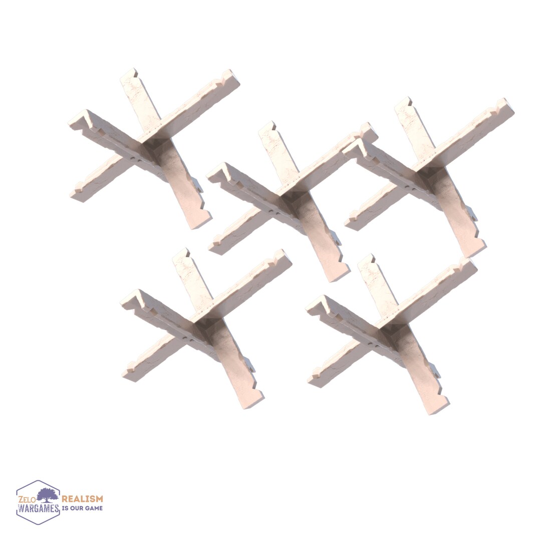 Hedgehogs Tank Obstacles, Set of 5 Scatter Terrain Ww2 Wargaming ...