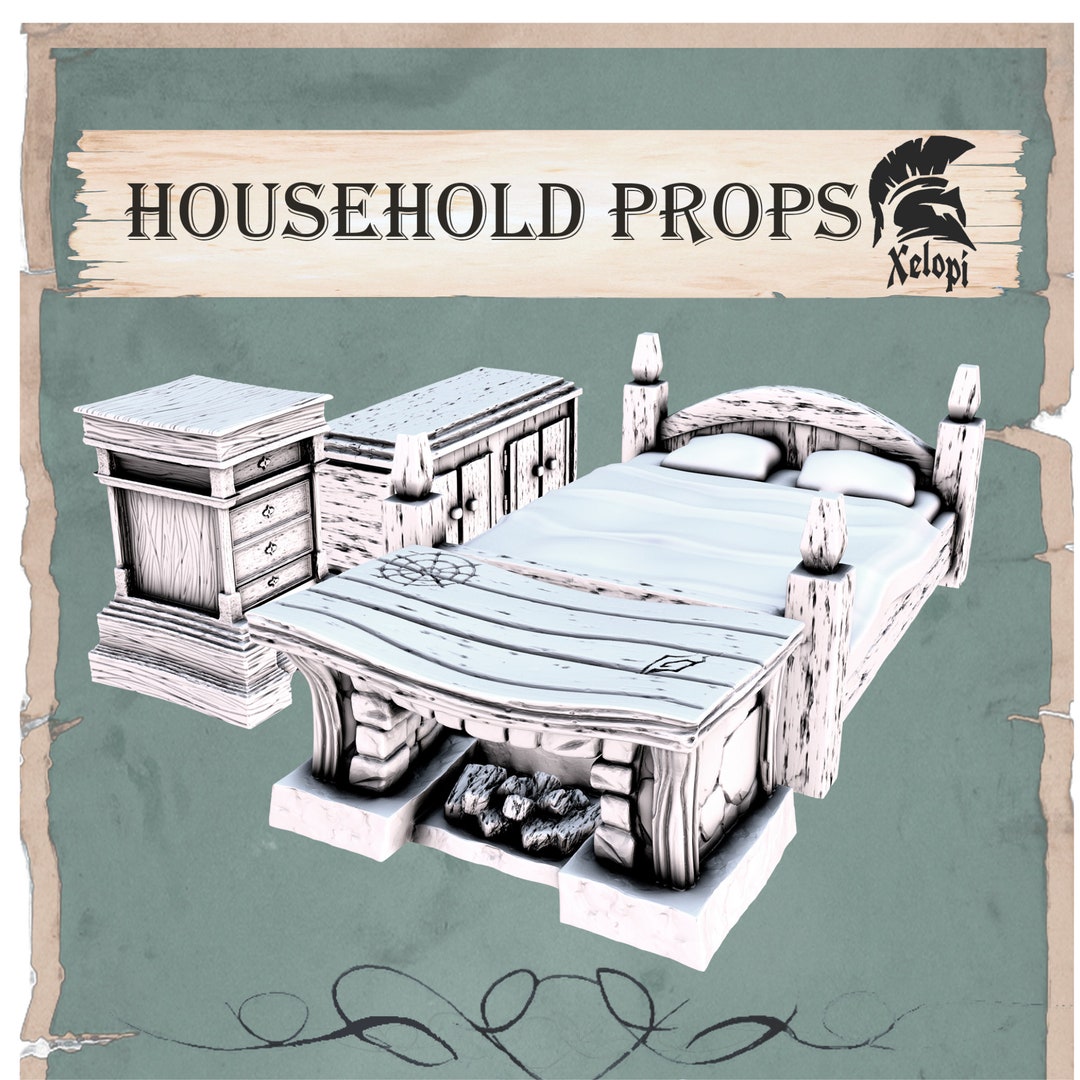 Medieval Household Props 3, STL Files for Dnd Terrain Inn Furniture Dnd ...
