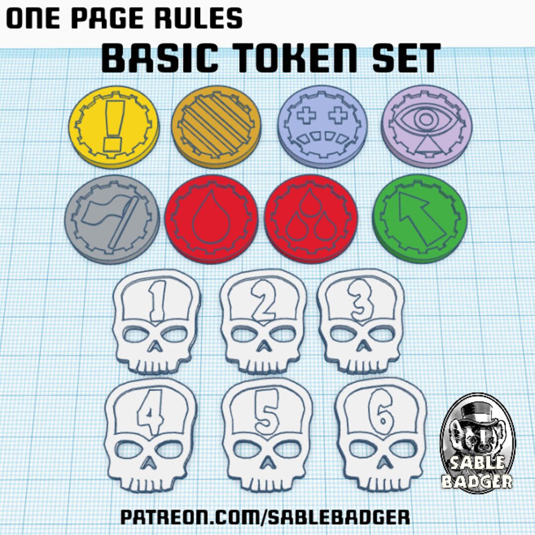 One Page Rules, Basic Token Set. Tokens for Grim Dark Future - Etsy