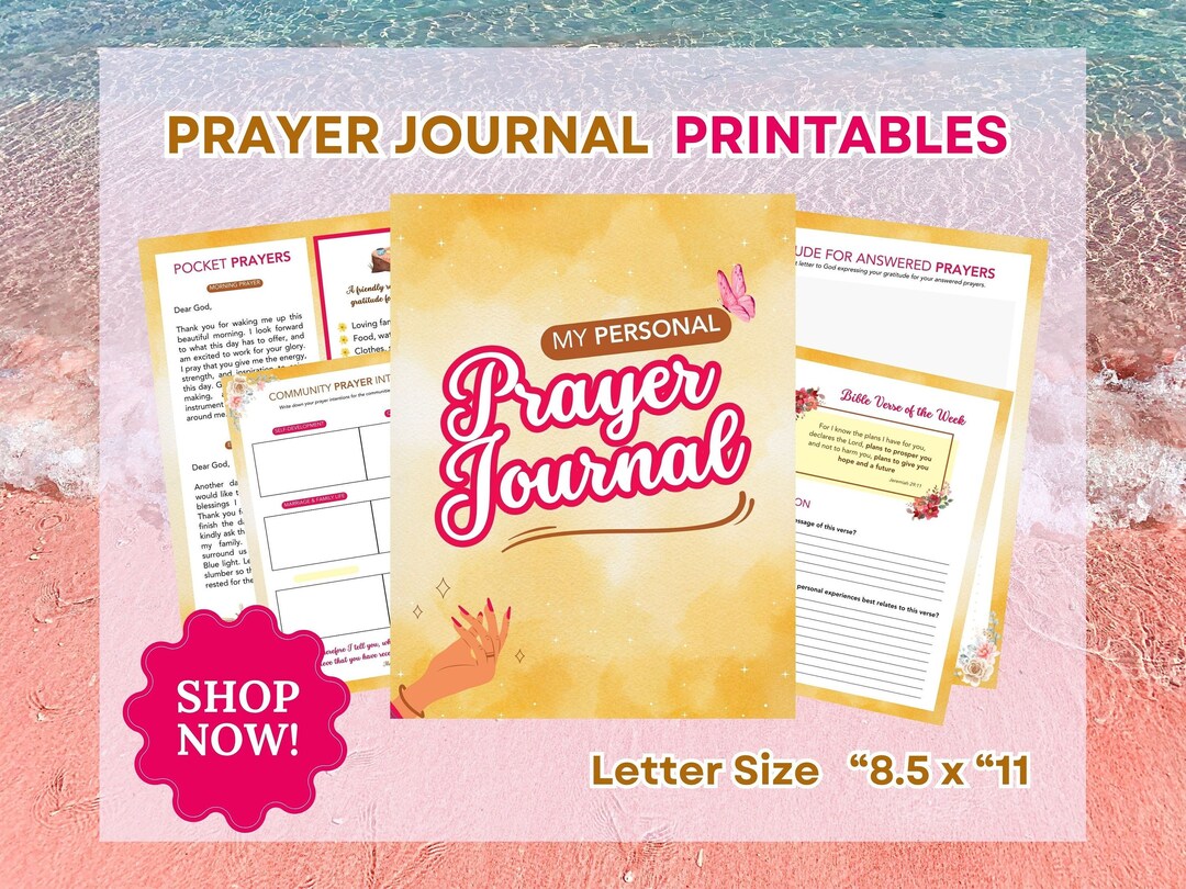 Printable PRAYER JOURNAL 25 Pages | Perfect for Reflection & Meditation ...