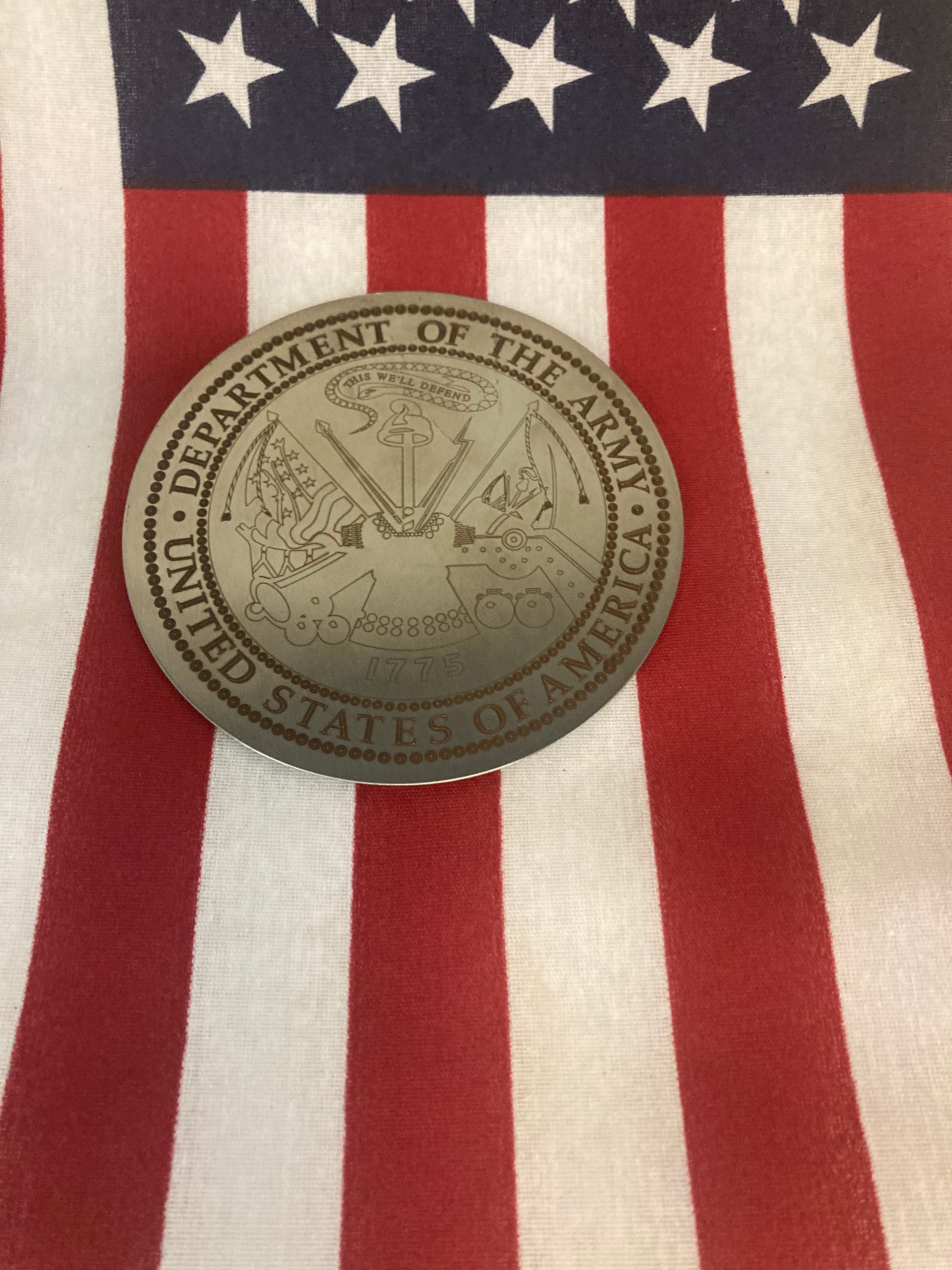 Military Army Logo Coasters-set of Six Stainless Steel Drink Coasters ...