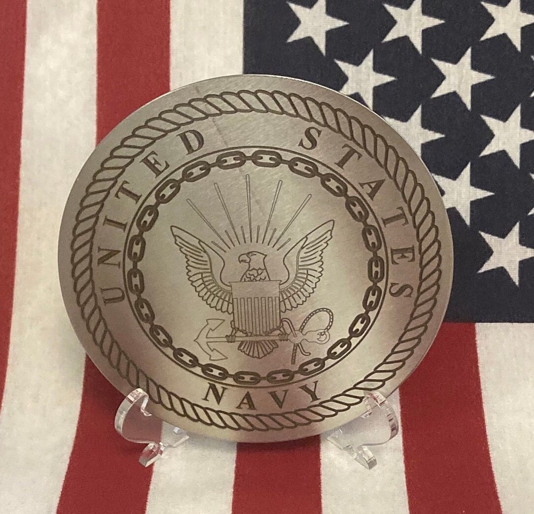 Military Navy Logo Coasters-set of Six Stainless Steel Drink Coasters ...