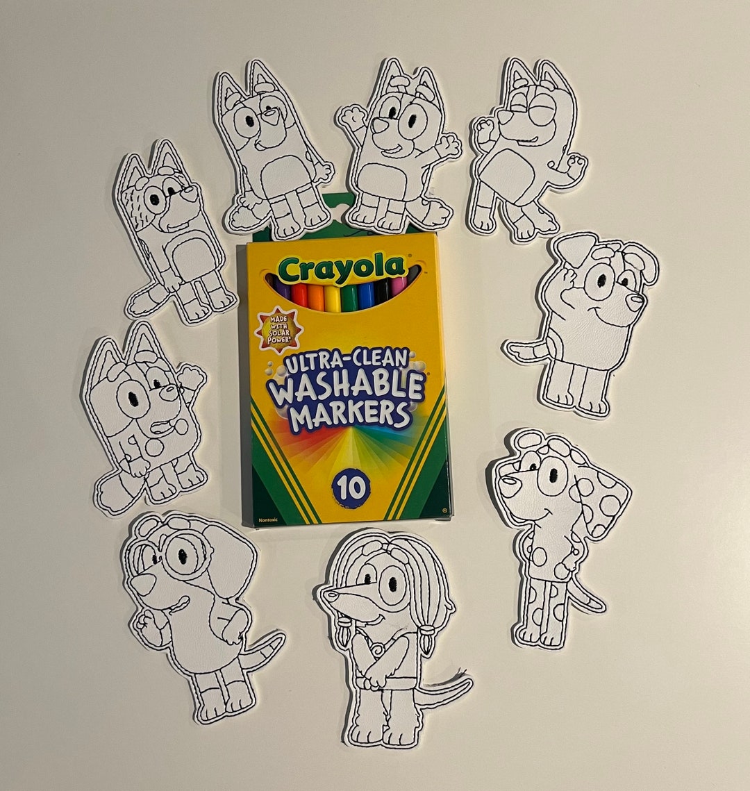 Bluey and Friends Reusable Coloring Set - Etsy