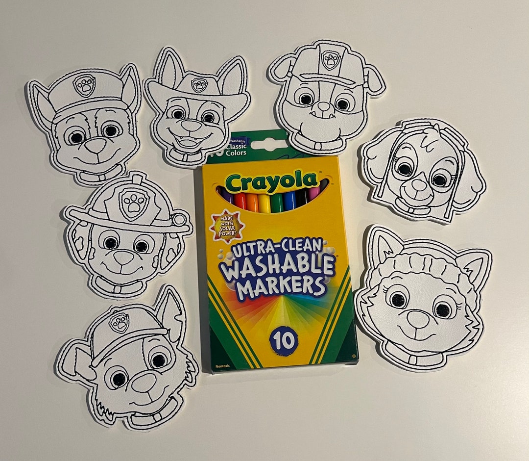 Paw Patrol Reusable Coloring Set - Etsy