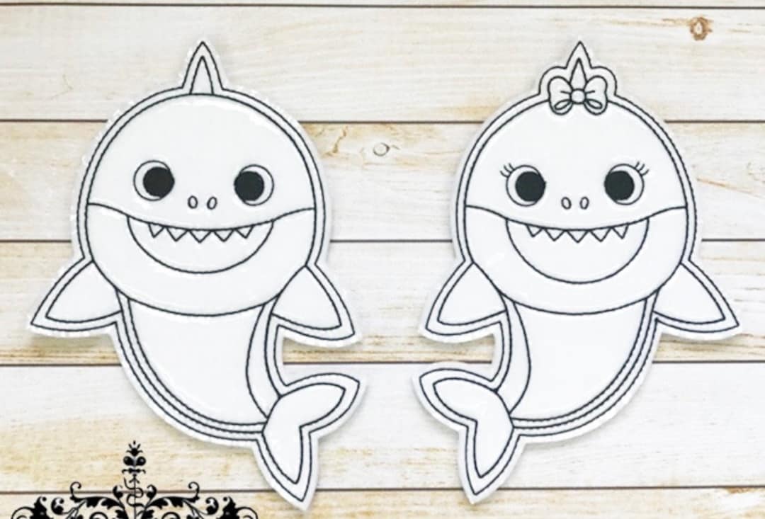 Baby Shark and Family Reusable Coloring Set - Etsy