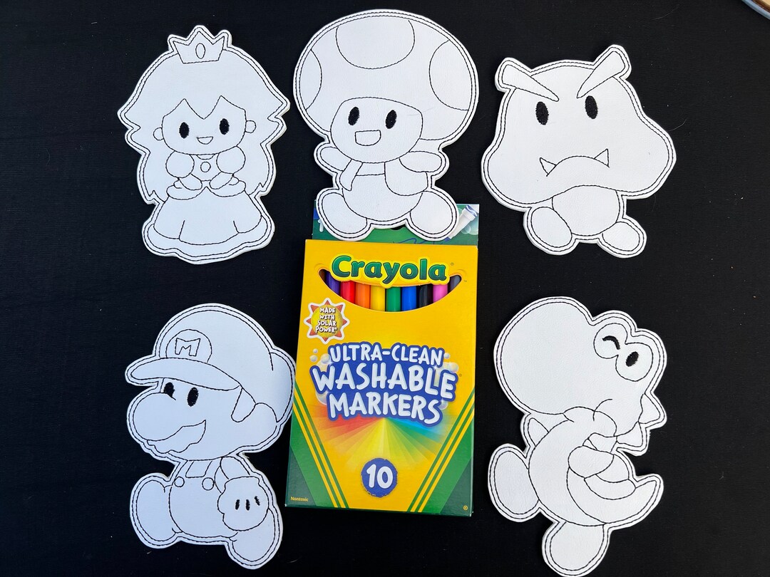 Mario Reusable Coloring Figures - Etsy