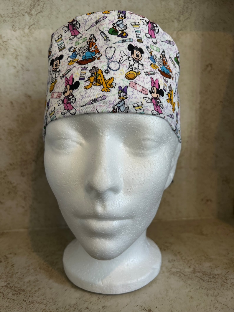Disney Inspired Dr. Mickey and Minnie Fitted Scrub Cap Unisex - Etsy
