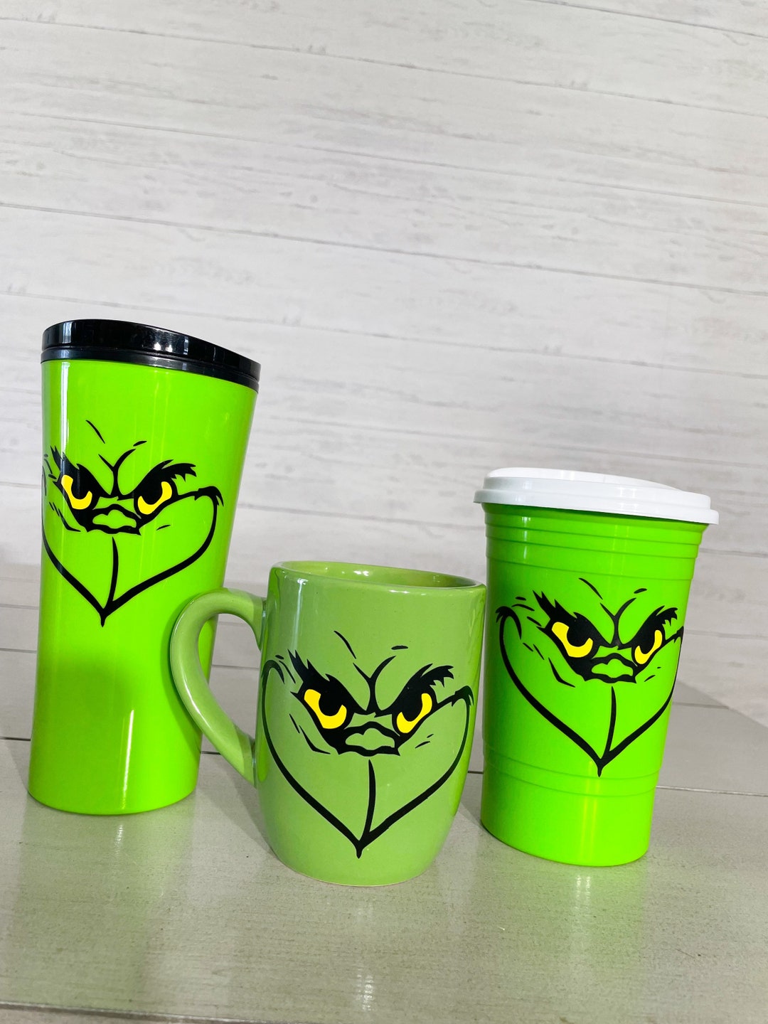 Grinch Mugs, Handmade Grinch Inspired 12 Oz Mug, Grinch Coffee Mug ...