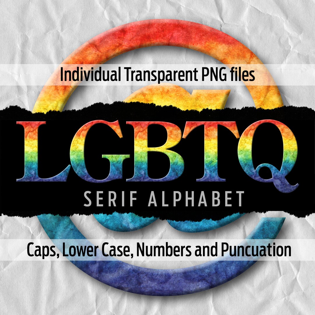 LGBTQ Serif Alphabet #105: Printable Transparent Png Files - Clip Art ...
